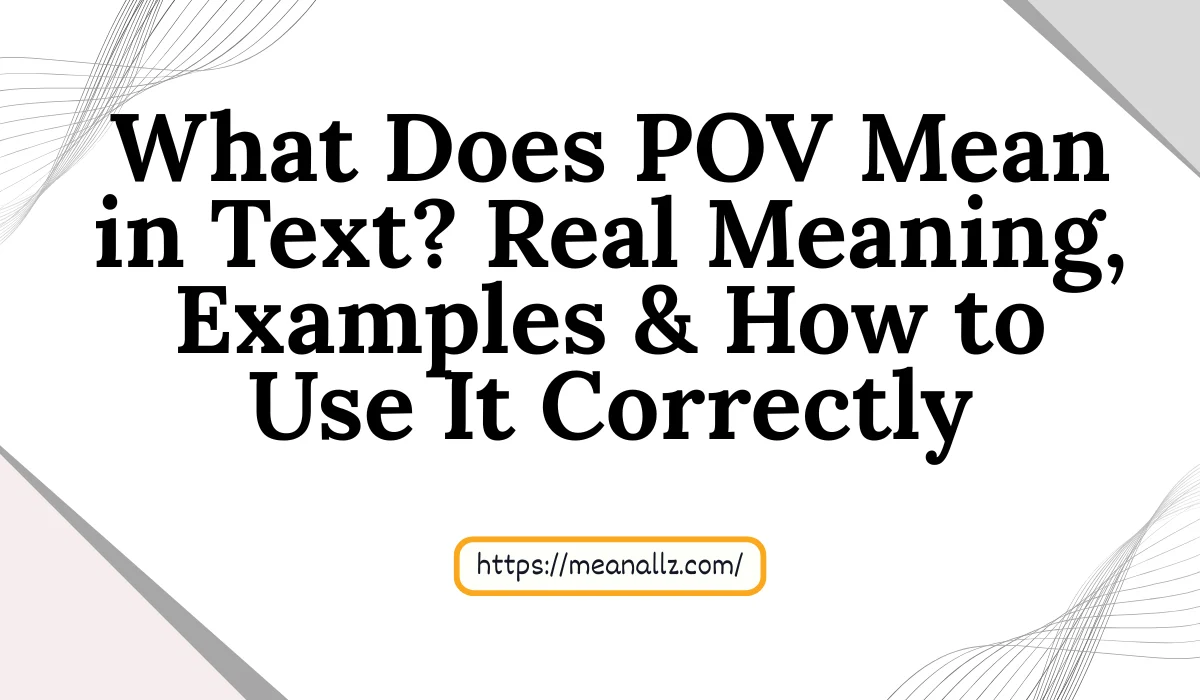 What Does POV Mean in Text? Real Meaning, Examples & How to Use It ...